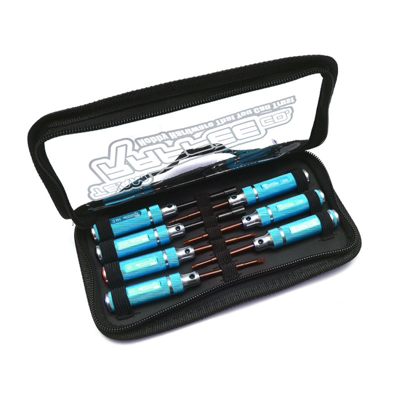 Set de 7 mini tournevis bleu avec étui Team Raffee - BoomRacing