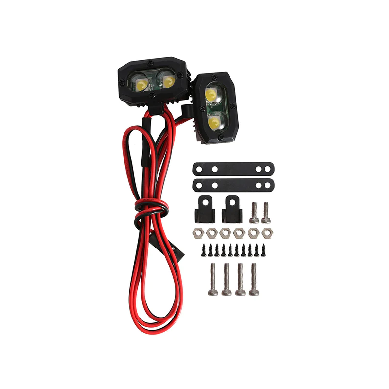 Phares leds rectangulaires INJORA pour 1/10 Crawler (x2) - DG-L31-2