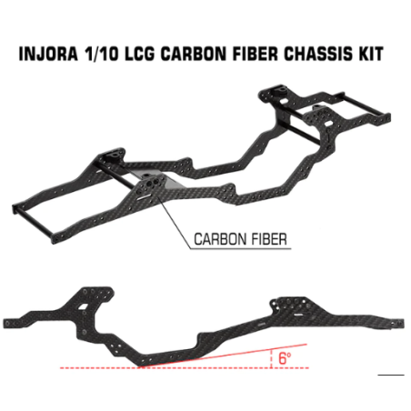 Kit de châssis carbone LCG INJORA pour SCX10 et SCX10 II - SCX10-2-06