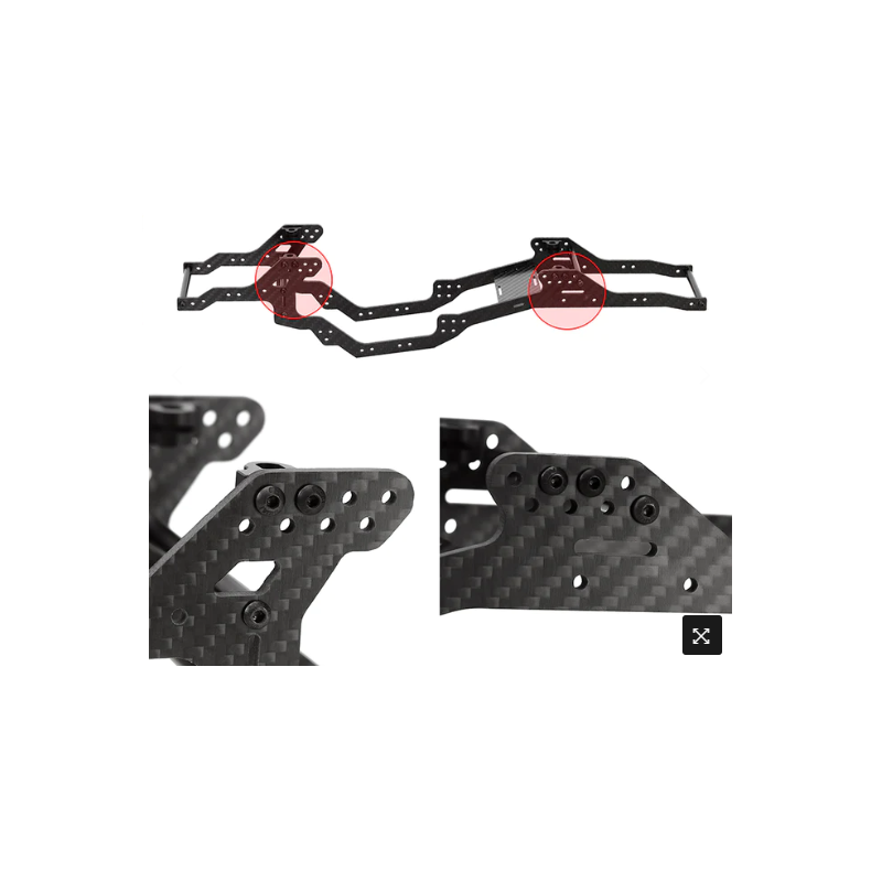 Kit de châssis carbone LCG INJORA pour SCX10 et SCX10 II - SCX10-2-06