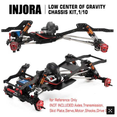 Kit de châssis carbone LCG INJORA pour SCX10 et SCX10 II - SCX10-2-06