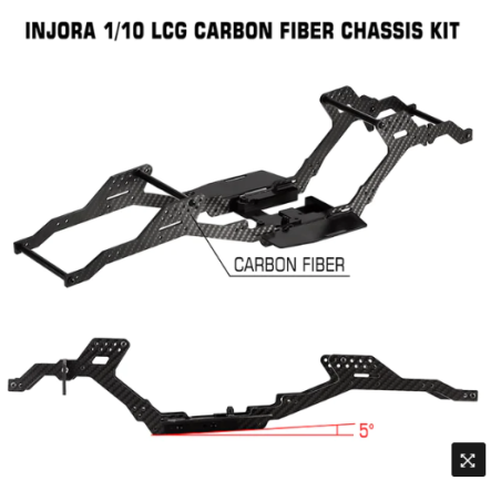 Kit de châssis INJORA LCG en fibre de carbone pour TRX4 - TRX4-006