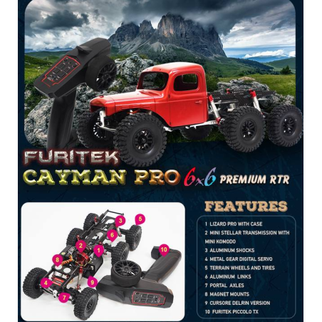 Voiture Cayman Pro 6x6 1/24 avec télécommande TX/RX FURITEK - FUR-2271
