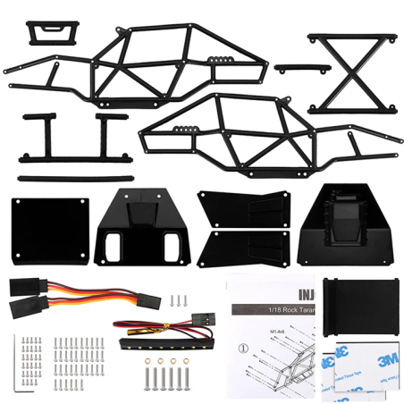 Châssis arceau plastique noir INJORA Rock Tarantula pour TRX4M - 4M-53BK