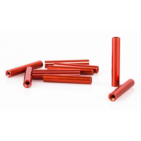 Entretoises aluminium rouge femelle/femelle RCTIMER M3x10mm (x10) - ASO310