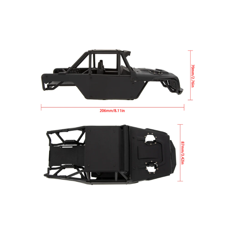 Carrosserie noire 1/18 MEUS RACING Ripper Nylon Injection Molding V2 ...