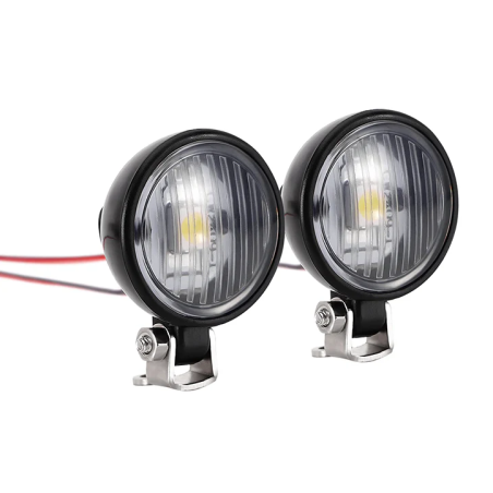 Feux leds ronds blancs INJORA avec support 14.8mm (x2) - AX-5100W