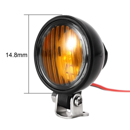 Feux leds ronds jaunes INJORA avec support 14.8mm (x2) - AX-5100Y