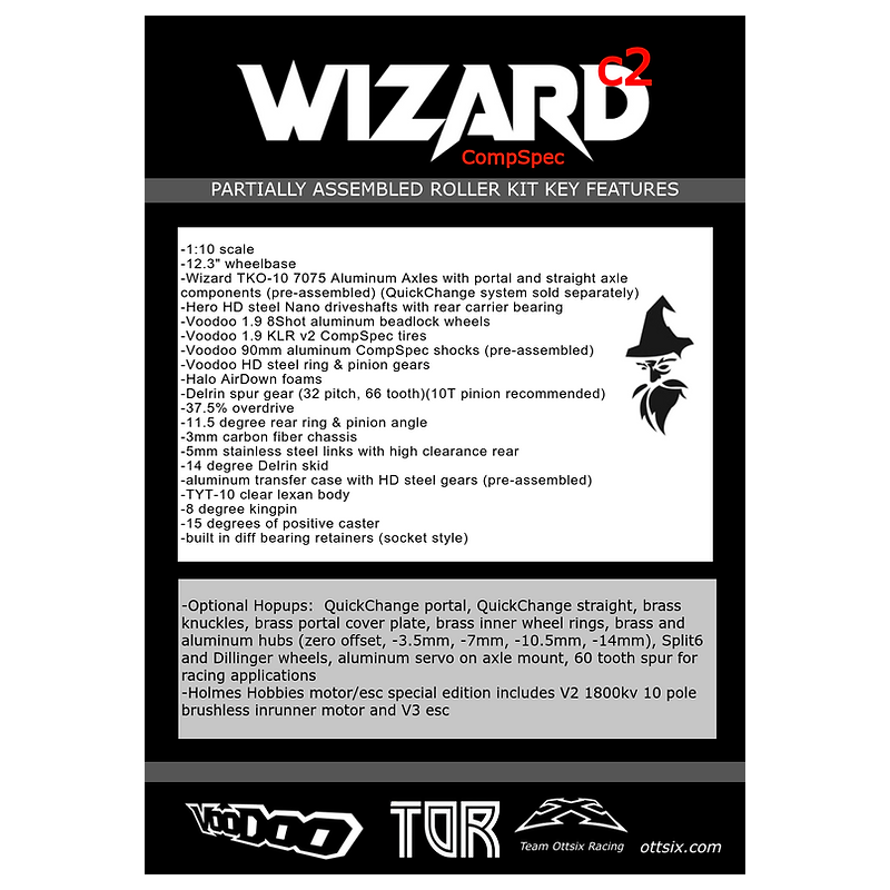 Chassis Ottsix Wizard C2 Comp Spec 1/10e - Voodoo C2
