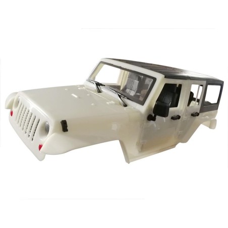 Carrosserie abs jeep rubicon 5 pts blanche en kit 1/10e 313mm Team ...